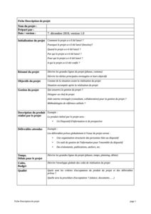 Q067 | Pourquoi et comment constituer une fiche de description de ...